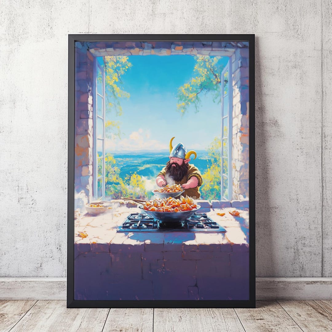 Delicious in Dungeon Anime Inspired Oil Painting, Senshi Cooking ...