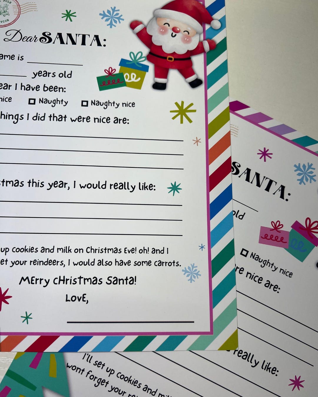 Letter to Santa Printable Kit | English & Spanish - Etsy