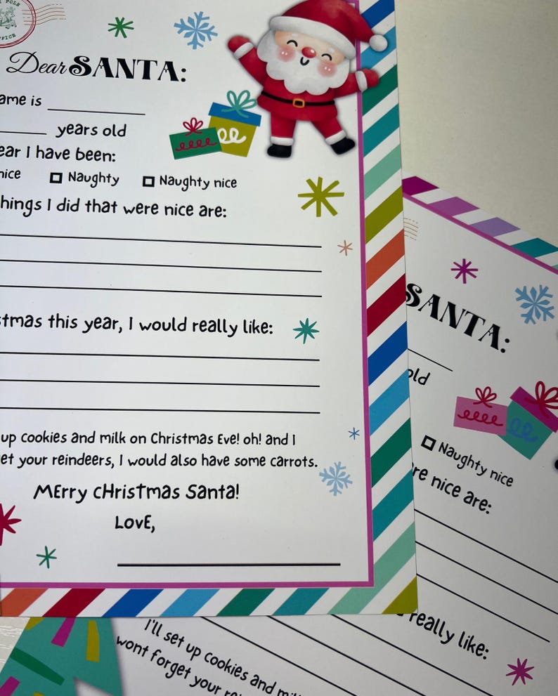 Letter to Santa Printable Kit | English & Spanish - Etsy
