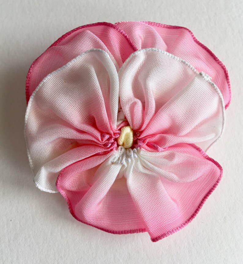 Small Pansy Brooch Sweet Pink Vintage French Ribbon Handmade - Etsy