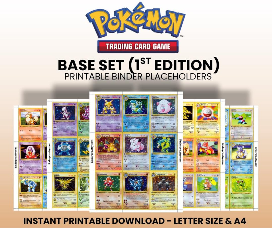 Base Set - 1st Edition (english) | Pokémon Printable Placeholders for ...