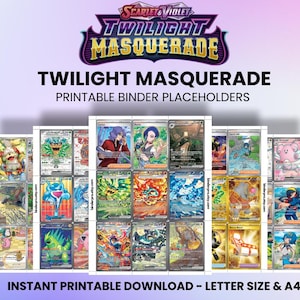 Twilight Masquerade | Pokémon Printable Placeholders for Binder - Etsy