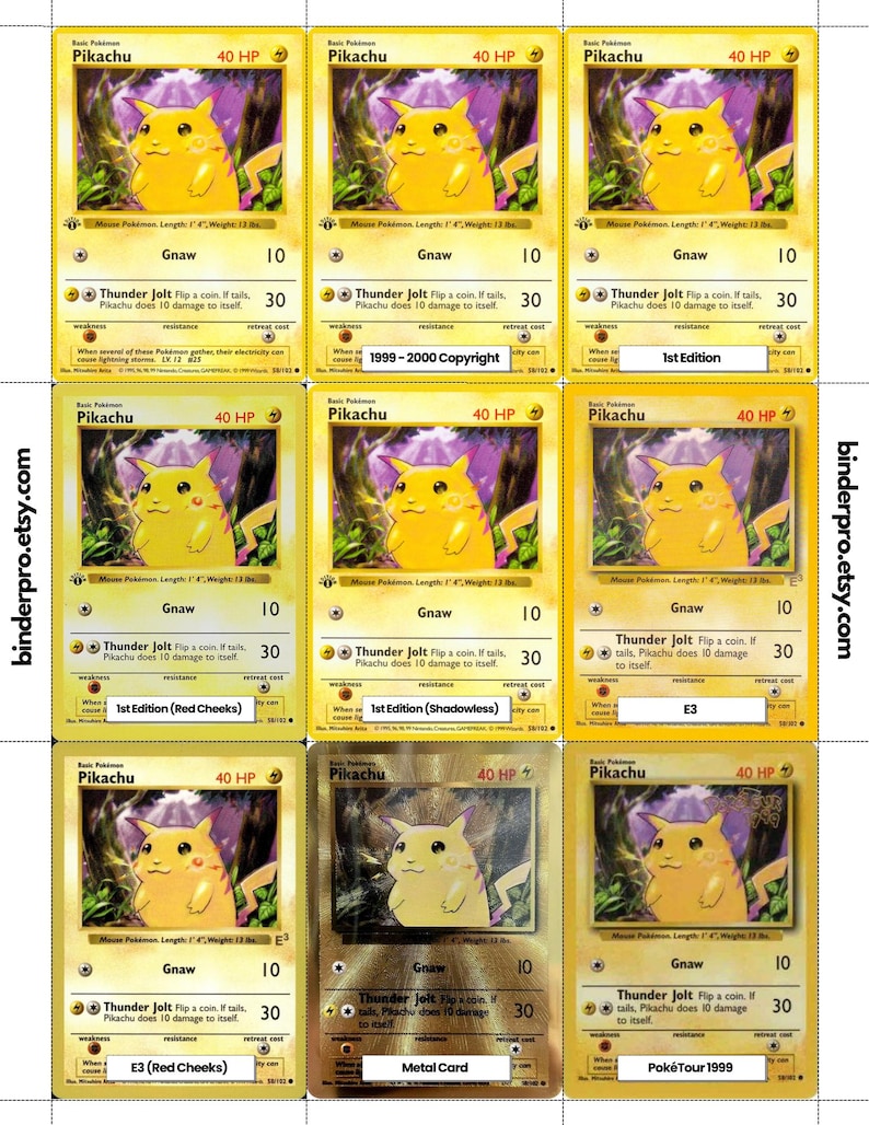 Pikachu (english & Japanese) Master Set With Checklist | Pokémon ...
