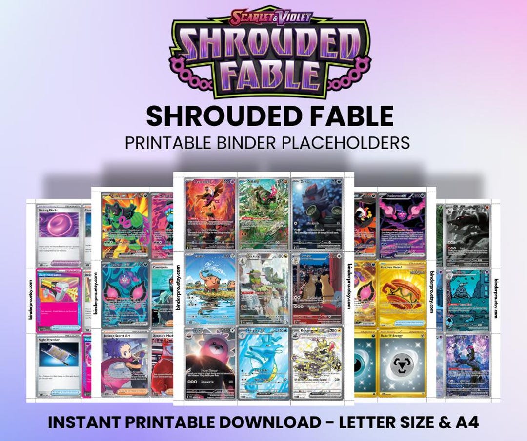 Shrouded Fable | Pokémon Printable Placeholders for Binder - Etsy