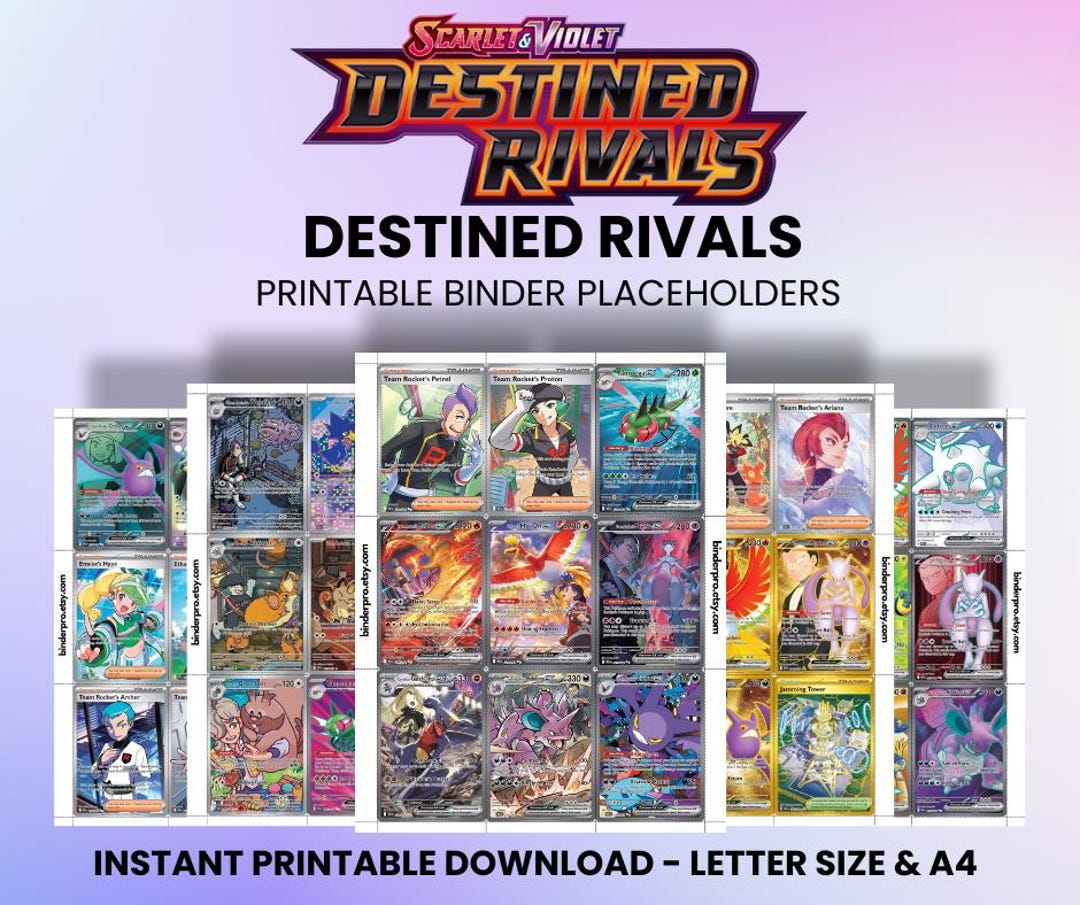 Destined Rivals | Pokémon Printable Placeholders for Binder - Etsy