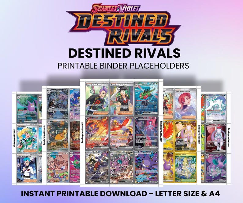 Destined Rivals | Pokémon Printable Placeholders for Binder - Etsy