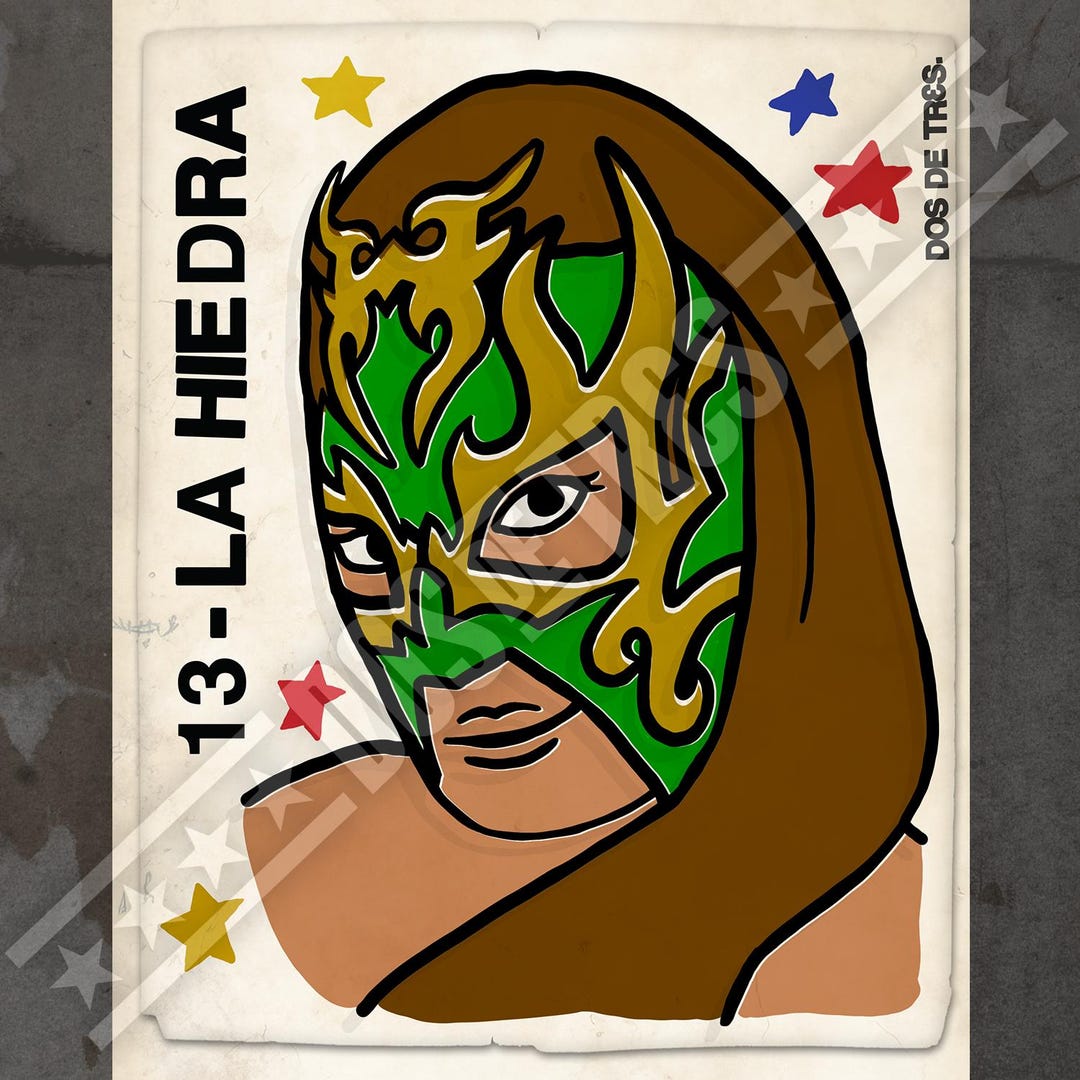 LA HIEDRA Lucha Libre Art Print - Etsy