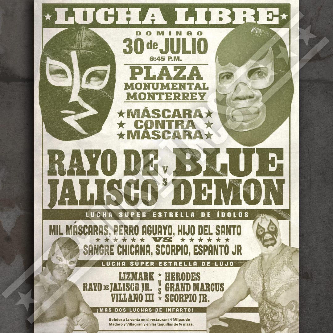 11"x14" Lucha Libre Poster Art Print - Etsy