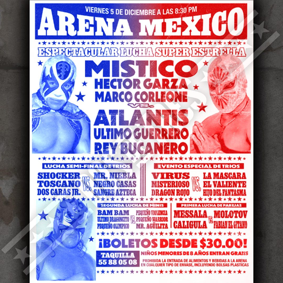 11"x14" Lucha Libre Poster Art Print - Etsy