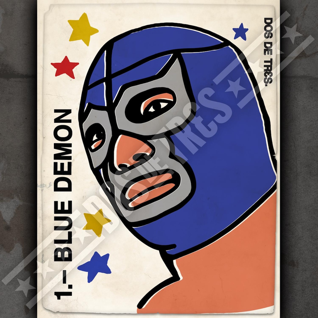 BLUE DEMON Lucha Libre Art Print - Etsy