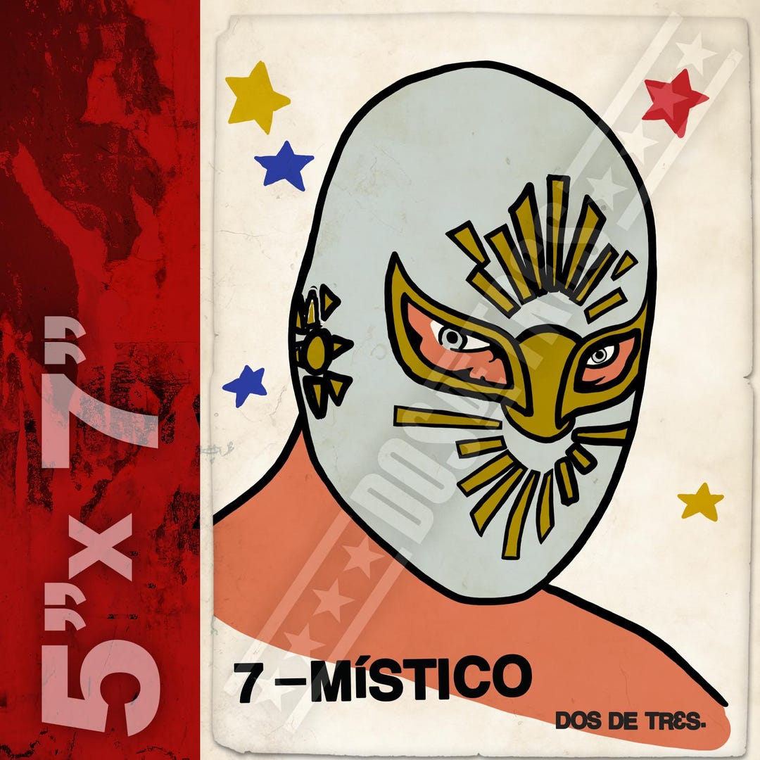 5"x7" MISTICO Lucha Libre Art Print - Etsy