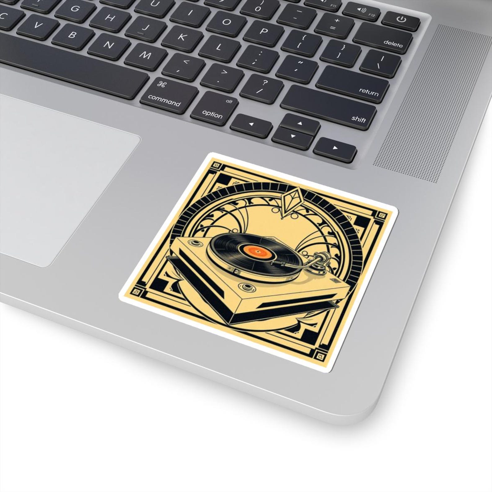 Vintage Record Player Turntable Sticker | Stylish Music Decor, Laptop ...