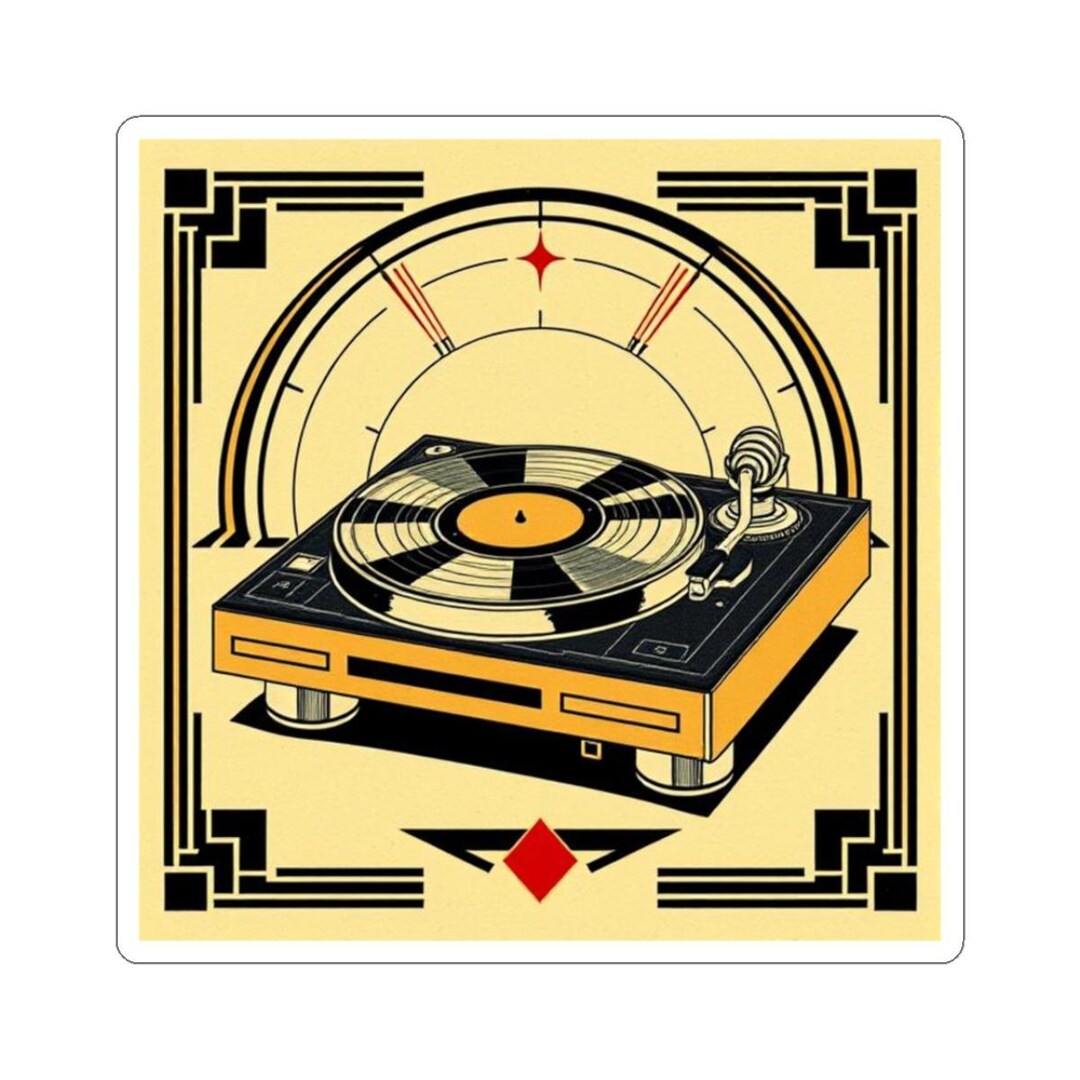 Retro Turntable Kiss-cut Sticker | Vinyl Music Lover Gift, Laptop Decor ...