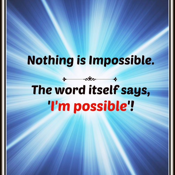 Impossible is Nothing Poster - Etsy
