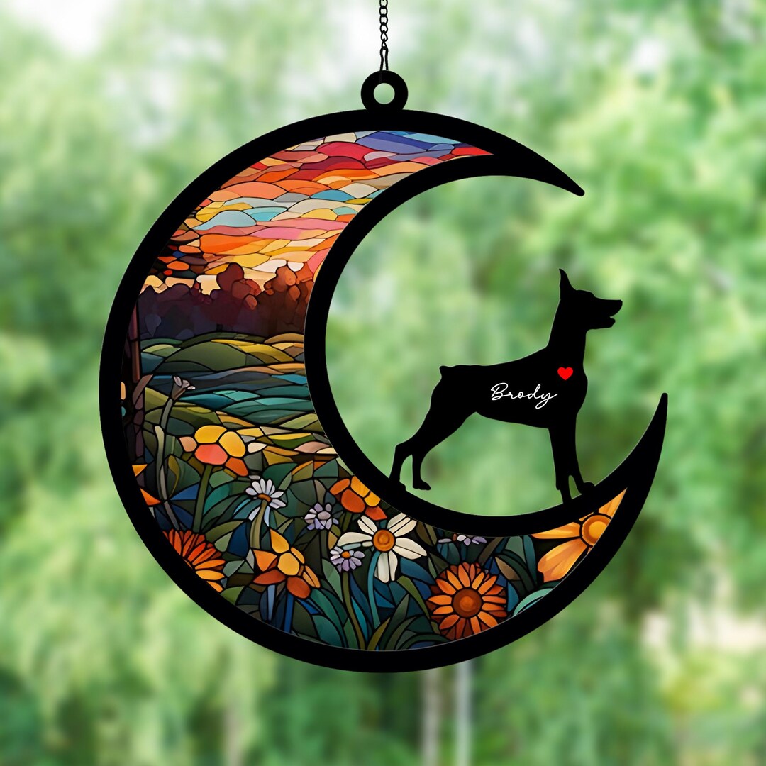 Personalized Doberman Memorial Suncatcher, Pet Loss Sympathy ...