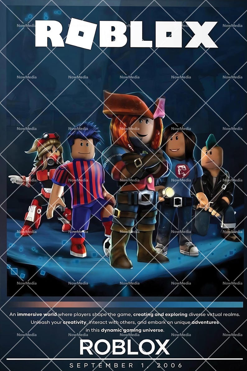 Roblox Poster | Gaming Poster | Video Game Prints - Digital Download ...