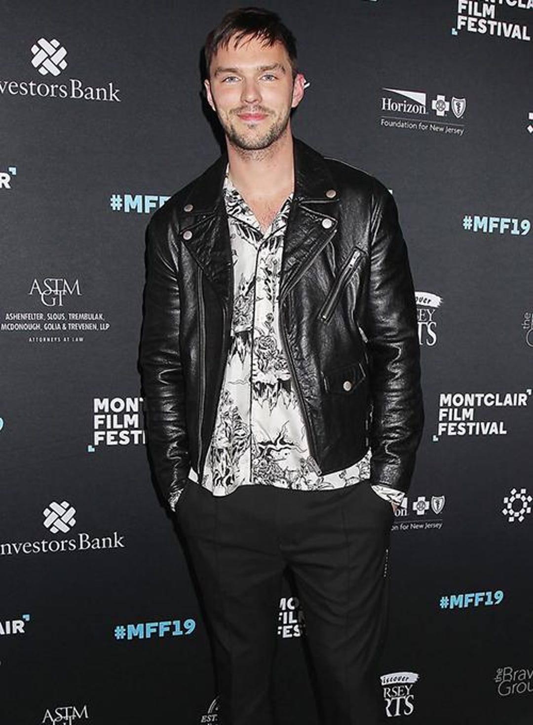 Nicholas Hoult Leather Jacket | Tolkien Movie Screening Outfit | Custom ...