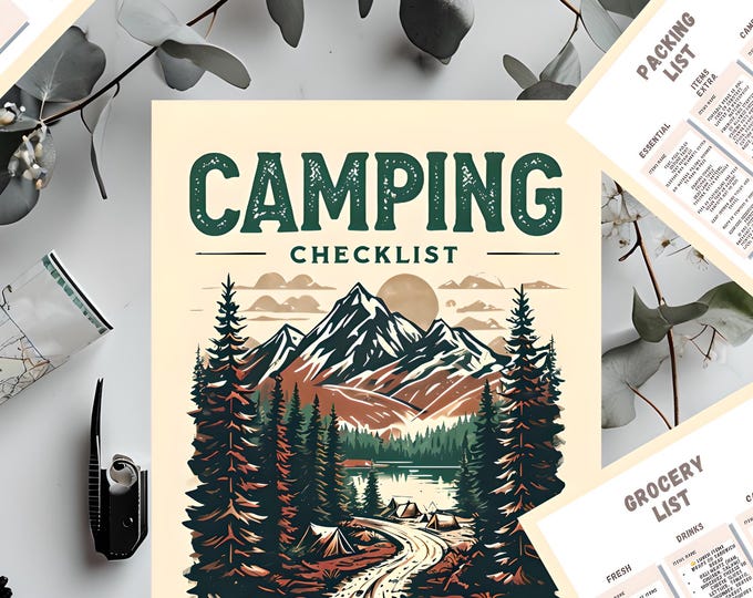 Camping Packing Lists Printable Camping Activities Bundle Downloadable ...