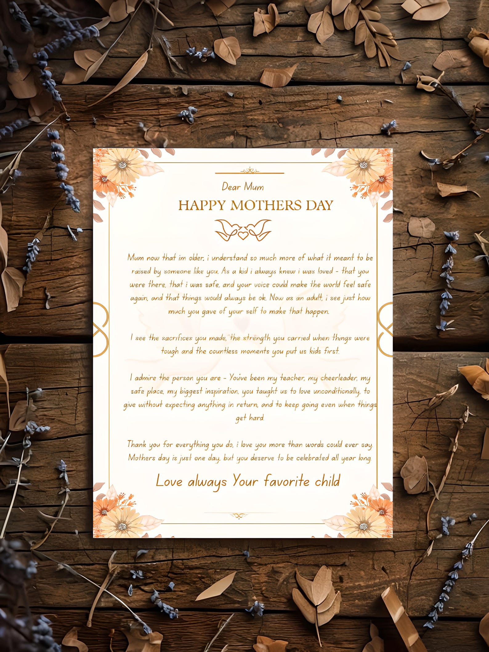 Letter to My Mother Canva Edit Personalize for Your Mum Letter From ...