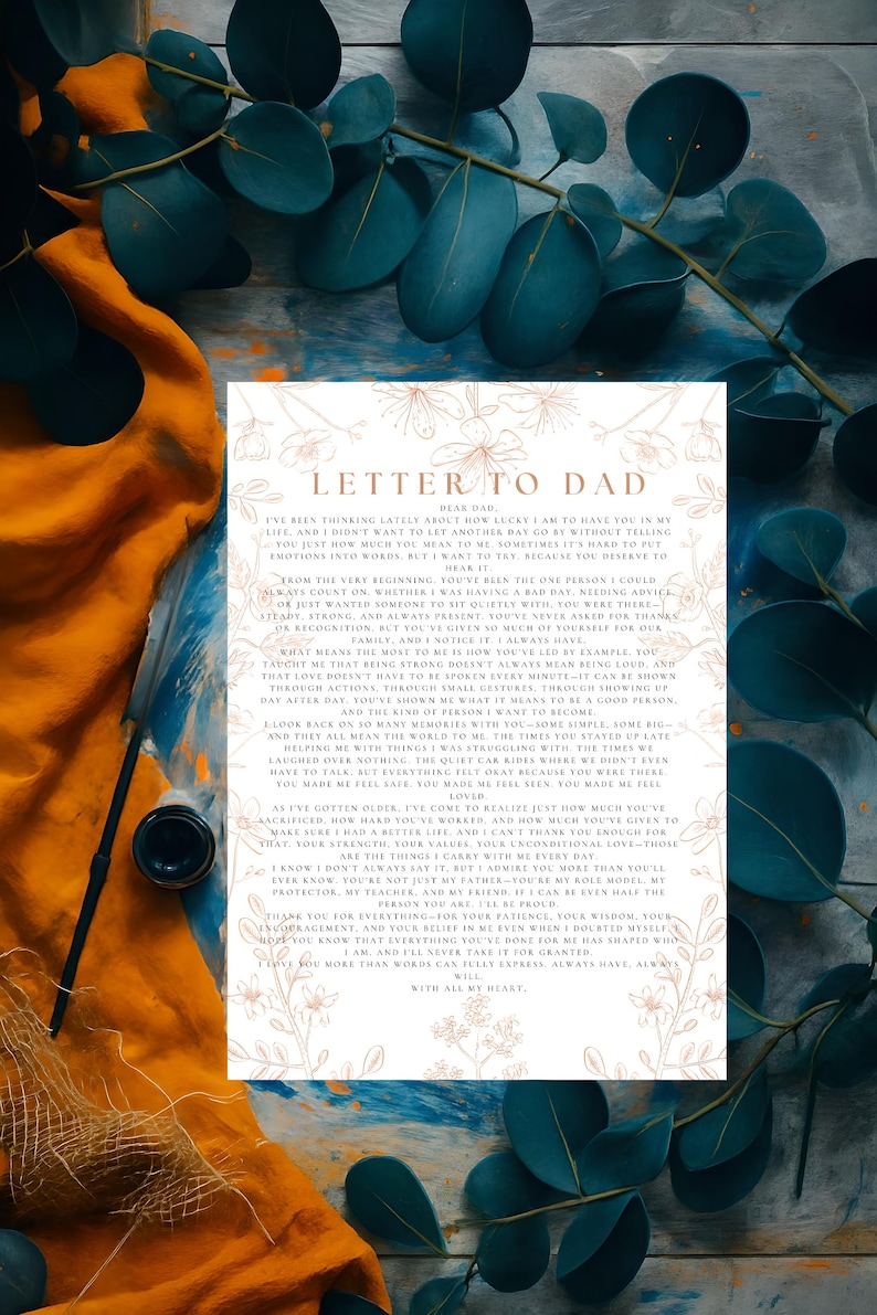 Letter to Dad, Letter to My Dad, Digital Heartfelt Father’s Gift From ...