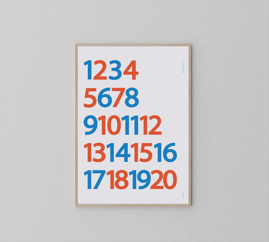 Number 1-20 Poster File - Etsy