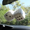 Burgundy Fuzzy Dice With White Dots and Chain or Cord / Car Accessories ...