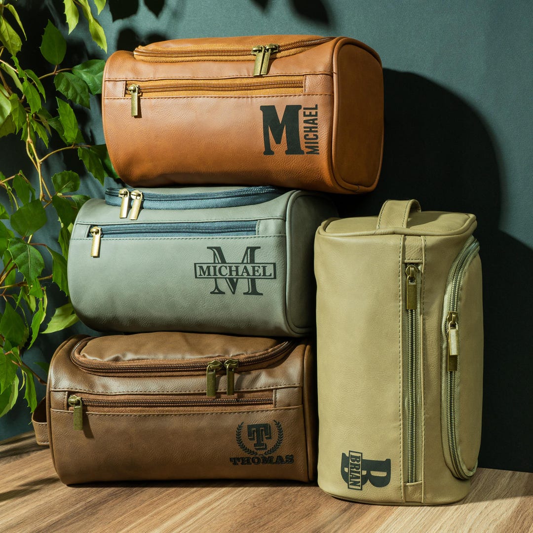 Custom Engraved Groomsmen Dopp Kit Bag, Monogram Groomsman Toiletry Bag ...