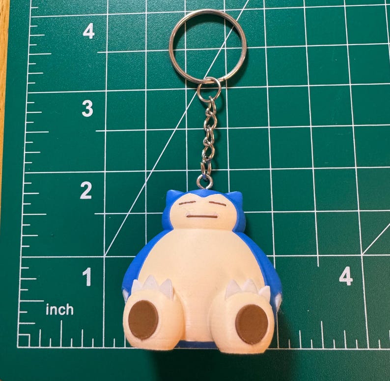 3D Printed Snorlax Keychain - 2 Versions: Boy (blue) or Girl (pink) - Etsy