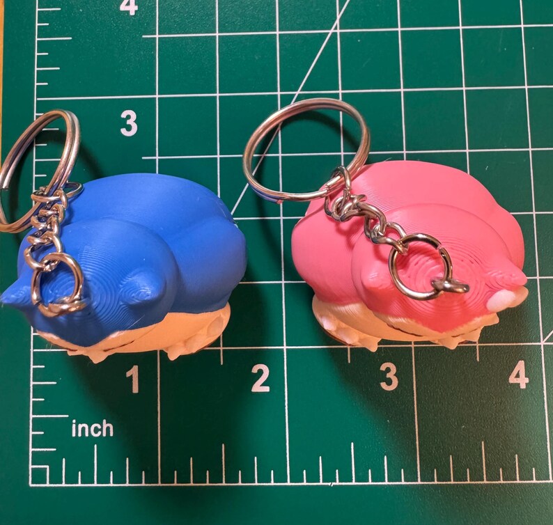 3D Printed Snorlax Keychain - 2 Versions: Boy (blue) or Girl (pink) - Etsy