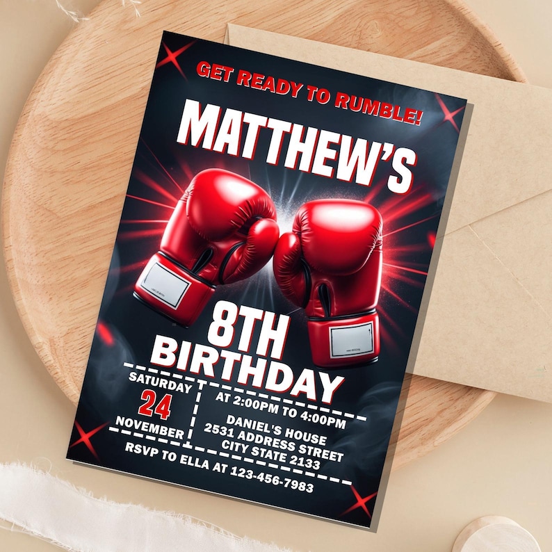 Boxing Birthday Invitation,boxing Birthday,boxing Invitation,boxing ...