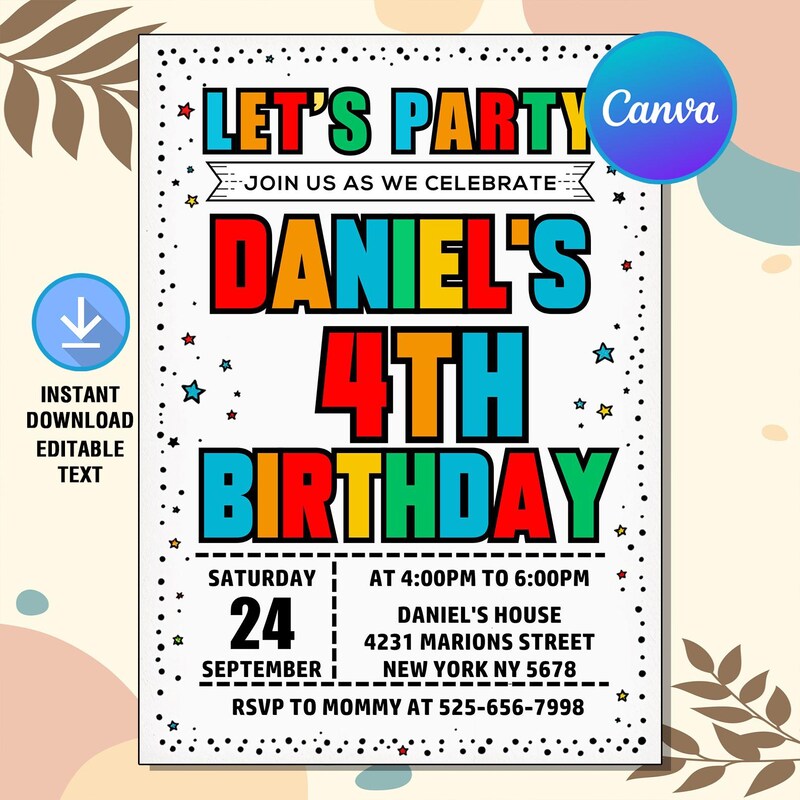 Colorful Invitations - Etsy