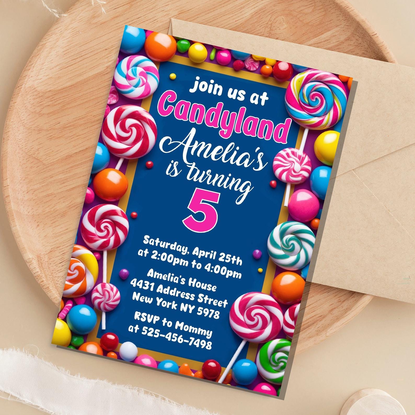 Candyland Birthday Invitation,candyland Invitation, Candy Land Birthday ...