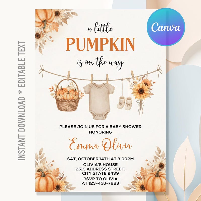Fall Baby Shower Invitations - Etsy