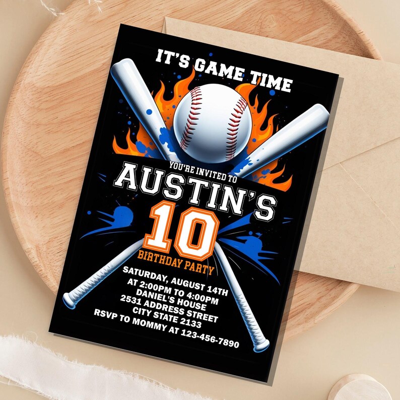 Baseball Birthday Invitation,baseball Birthday,baseball Invitation,game ...