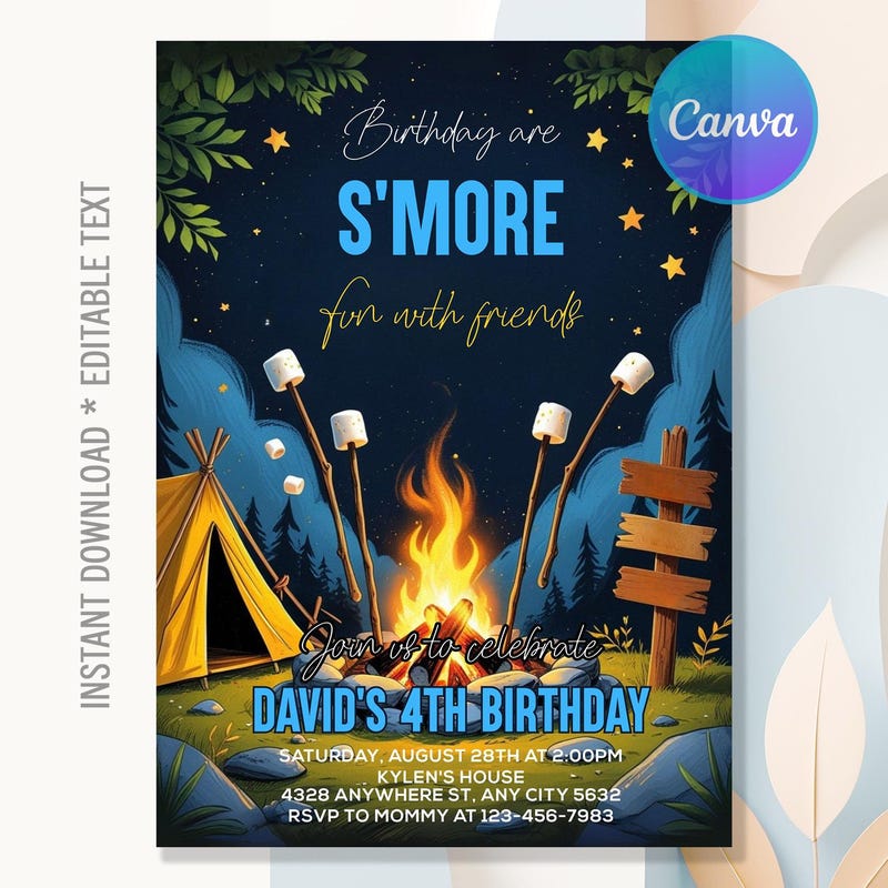 Camping Invitation - Etsy