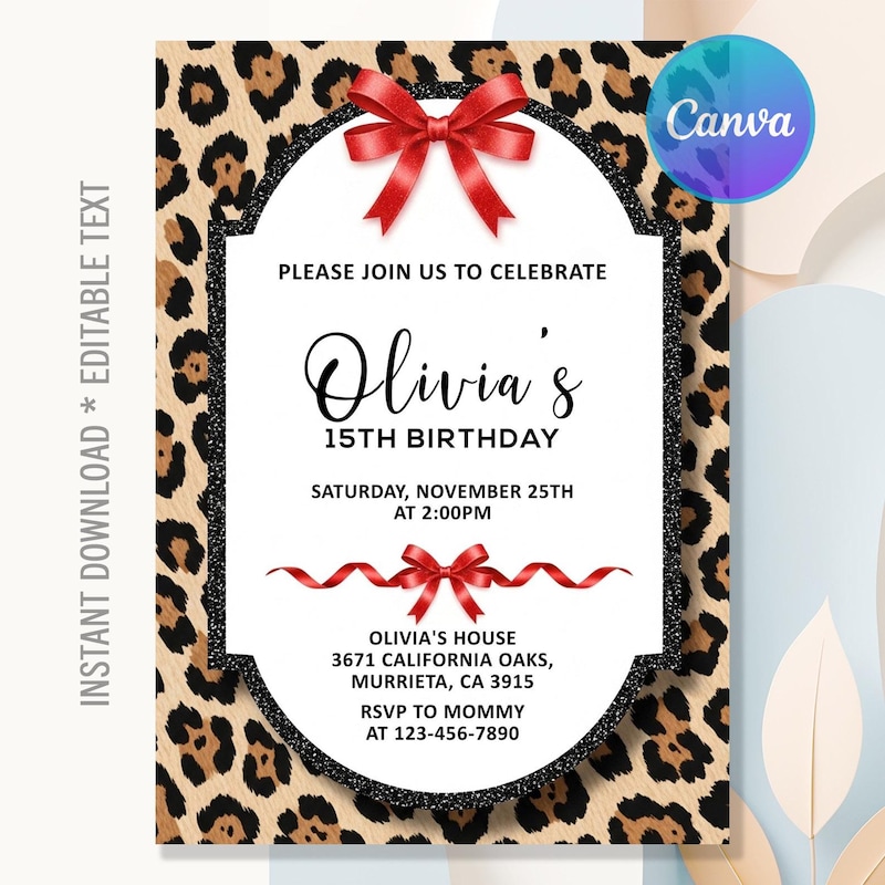 Leopard Print Invitations - Etsy
