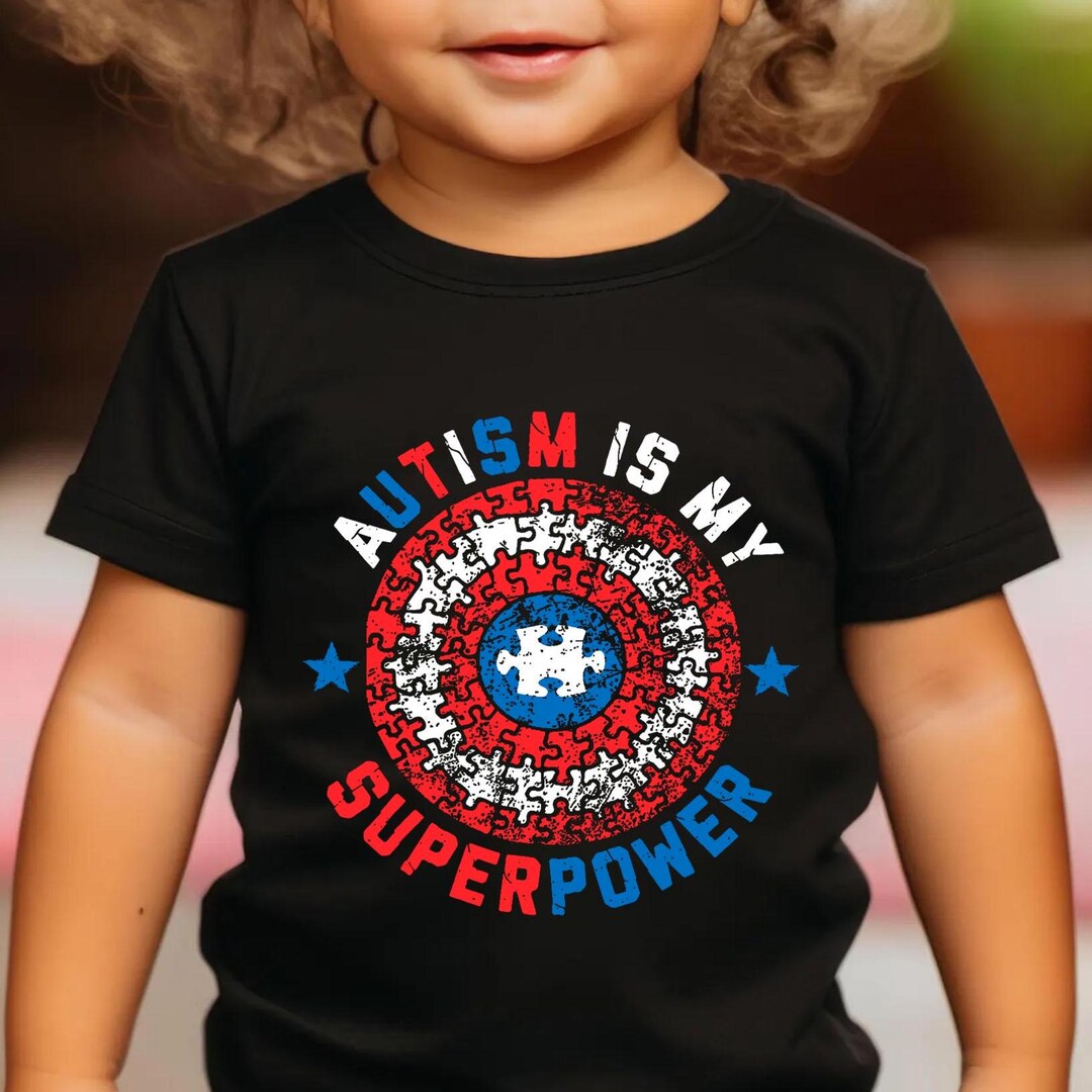 Captain Autism Puzzle Superhero Shield Shirt, Autism Awareness Gifts ...