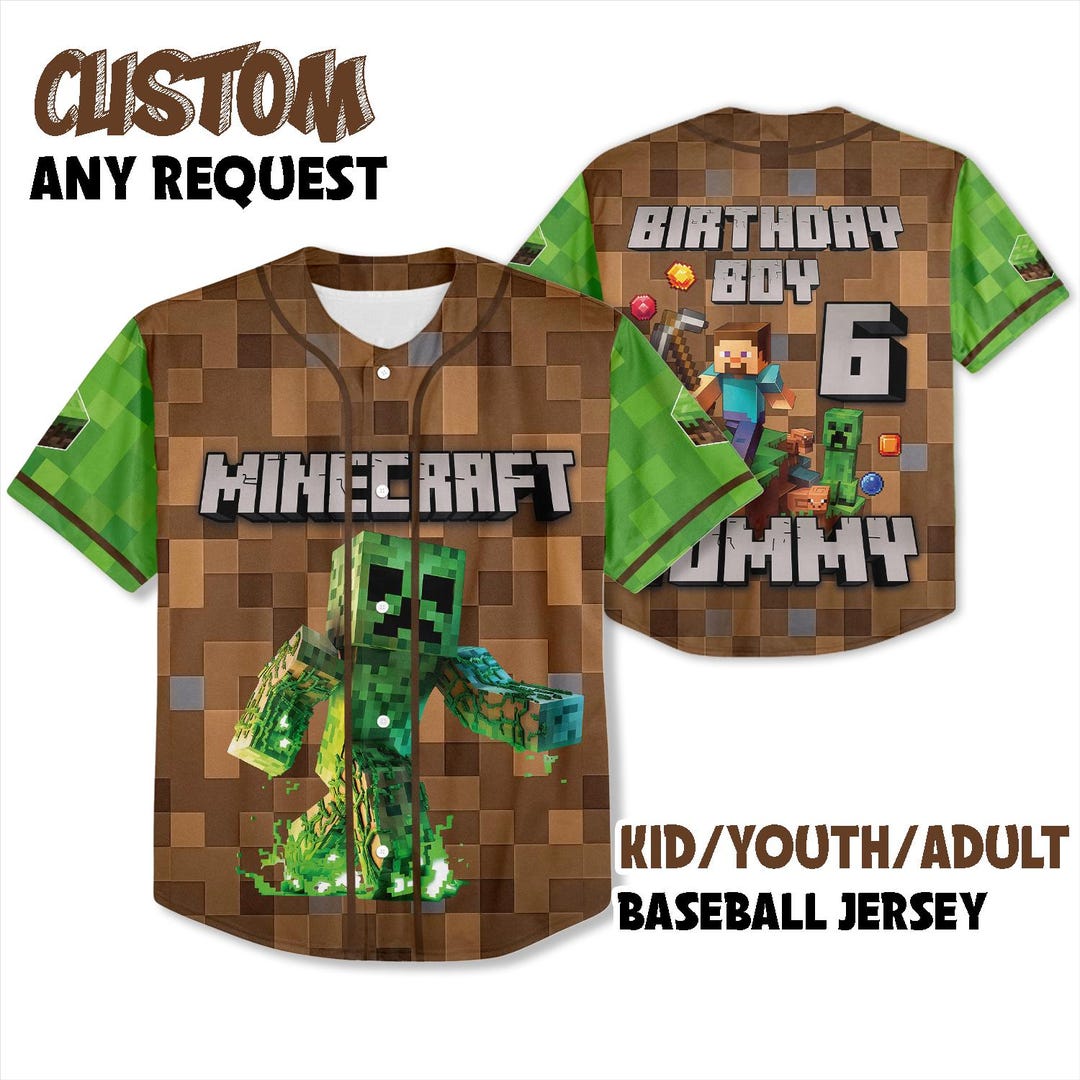 Minecraft Birthday Party Jersey, Family Birthday Jersey, Birthday Boy ...