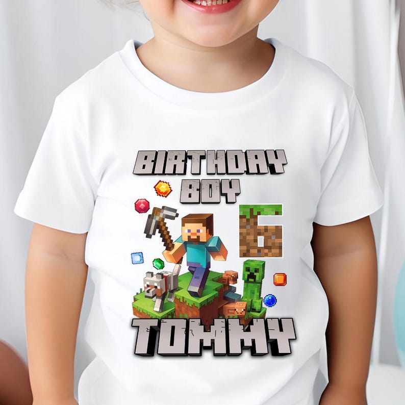 Minecraft Birthday Shirt, Minercraft Birthday, Creeper Birthday, Video ...
