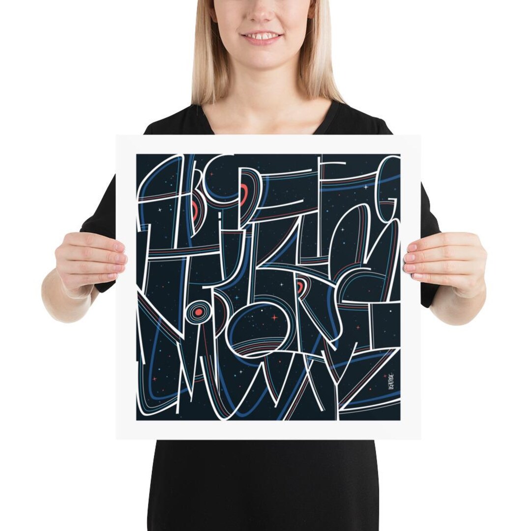 Orbit Alphabet Lettering Art Print- Photo Paper Poster - Etsy