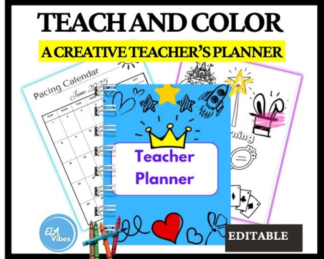 Editable Teacher Planner Calendar Binder Notebook 2025-2026 |back to ...