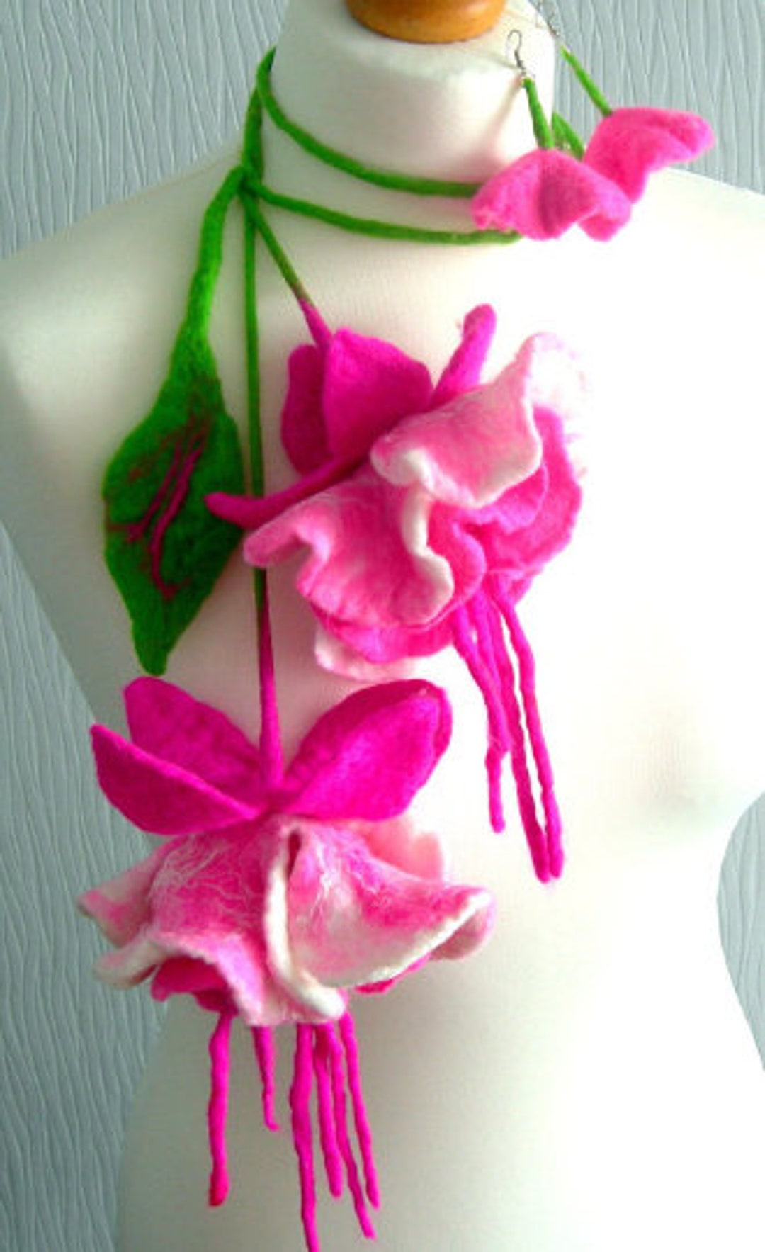 Felted Flower, Hand Felted, Wool Jewelry Felted Necklace/belt and ...