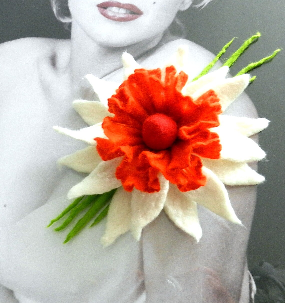 Felted Flower Hand Felted BROOCH | Etsy