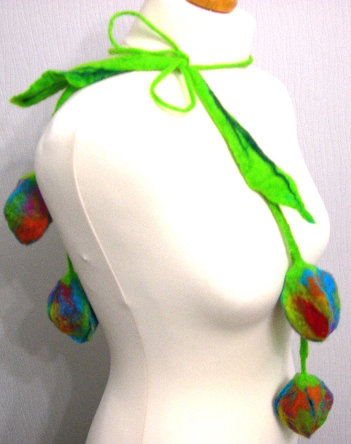 Felted Flower, Hand Felted, Wool Jewelry Felted Scarf/ Necklace/belt ...