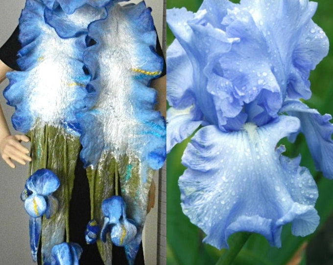 Felted Flower, Hand Felted, Wool Jewelry Felted Scarf-iris - Etsy UK