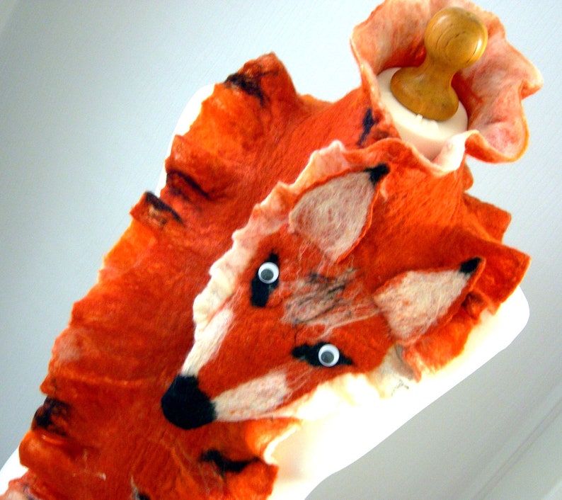 Sale Sale Hand Felted, Wool Jewelry Felted WOMAN SCARF Fox Wrap Scarves ...