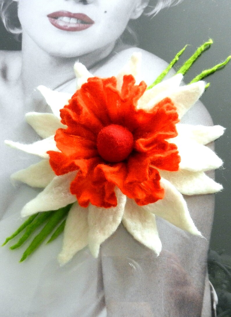 Felted Flower Hand Felted BROOCH | Etsy