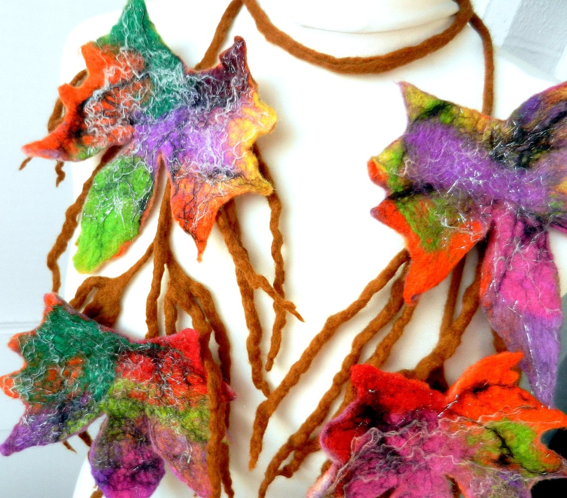 Felted Flower Hand Felted Wool Jewelry Felted - Etsy