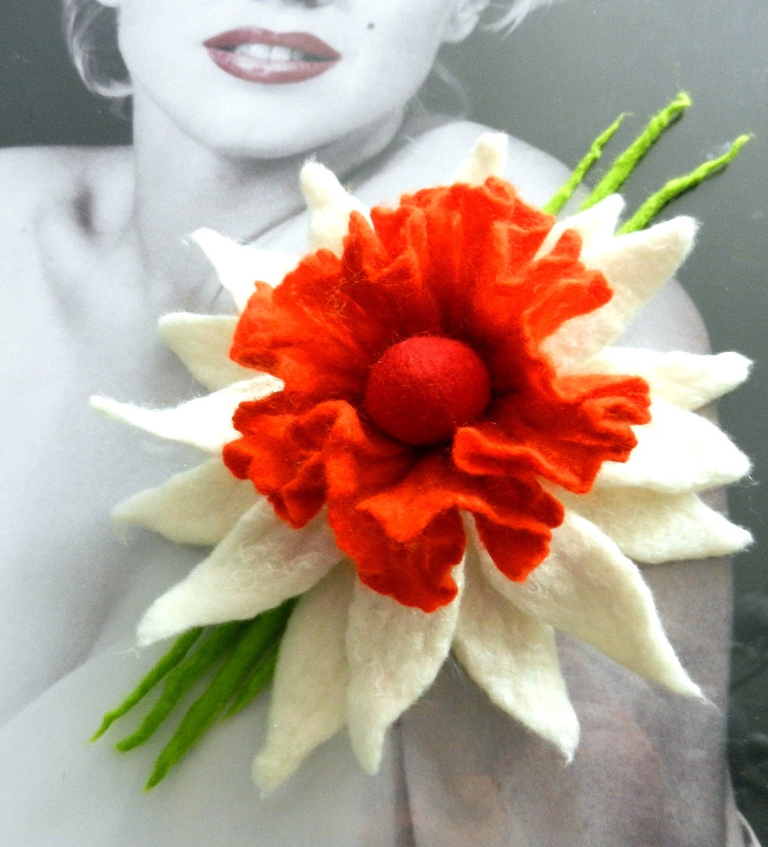 Felted Flower, Hand Felted BROOCH - Etsy