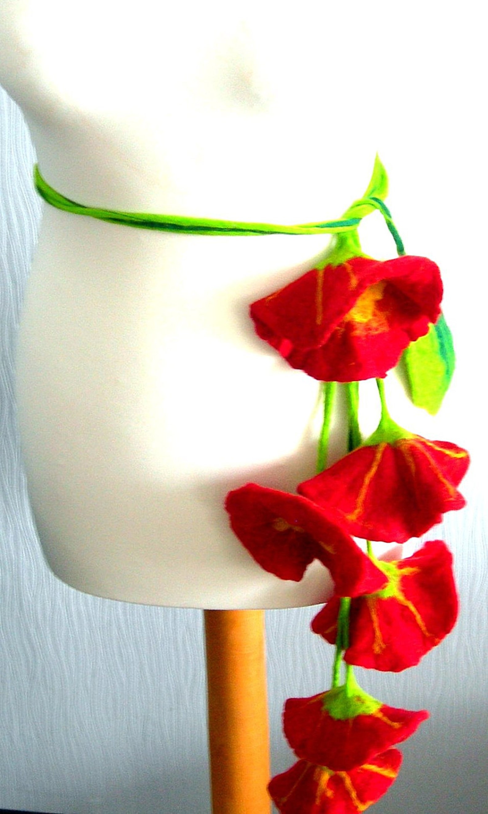 Felted Flower Hand Felted Wool Jewelry Felted Scarf/ - Etsy